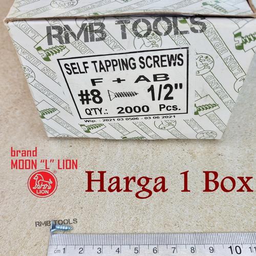 Jual 1xDus Sekrup Tapping Screw FH 8 x 1/2 Panjang 1.3cm Obeng Plus ...
