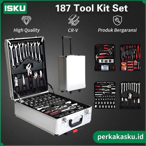 Promo ISKU 187 Tool Kit Set Kunci Sok Set Shocket Set CR-V Toolkit Lengkap berkualitas tinggi ...