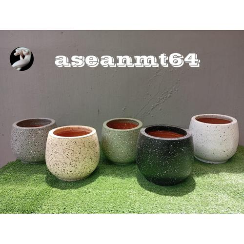 Jual pot teraso pir,pot teraso bulat,pot gerabah tanah liat - Putih ...