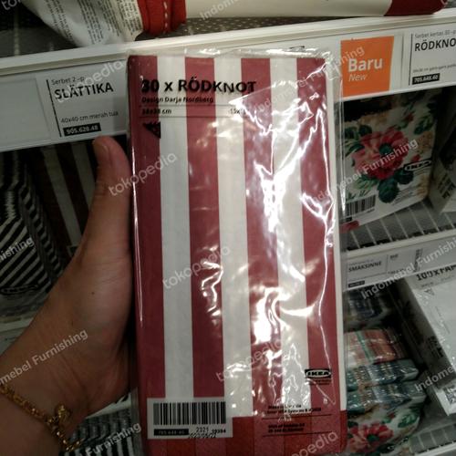 Jual Tisu makan serbet kertas 38 x 38 cm paper napkin merah garis 30pc ...