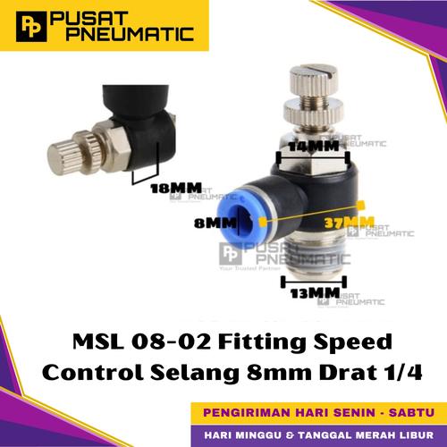 Jual MSL 8-02 One Touch Male Thread Speed Control Fitting Slip Lock ...