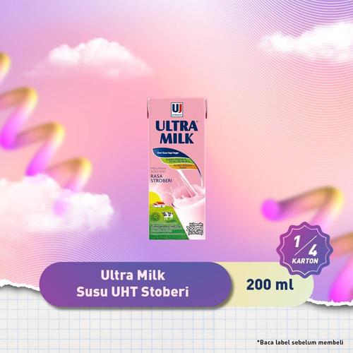 Promo Ultra Milk Susu UHT Strawberry 200ml 1/4 karton (6 pcs) - Jakarta ...