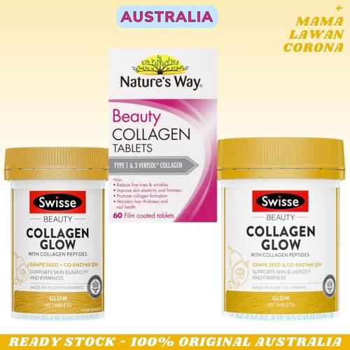Jual SWISSE Collagen Glow Collagen 60 120 Tablet Nature's Way Natures ...
