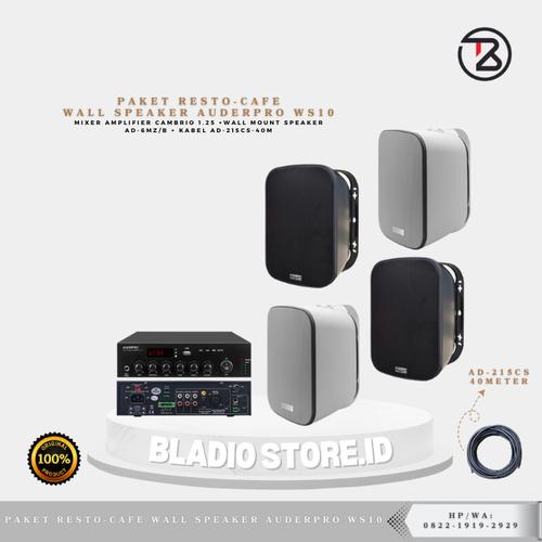 Jual Paket Sound System Wall Speaker AUDERPRO WS10 For Cafe Resto dll ...