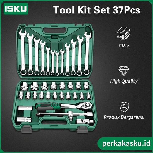 Promo ISKU Tool Kit Set 37Pcs Kunci Sok Set Shocket Set CR-V Toolkit ...
