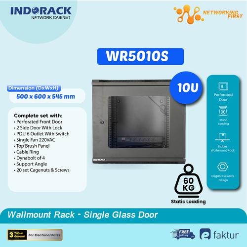 Jual WR5010S Wallmount Rack 10U Depth 500mm Single Glass Door Rak ...