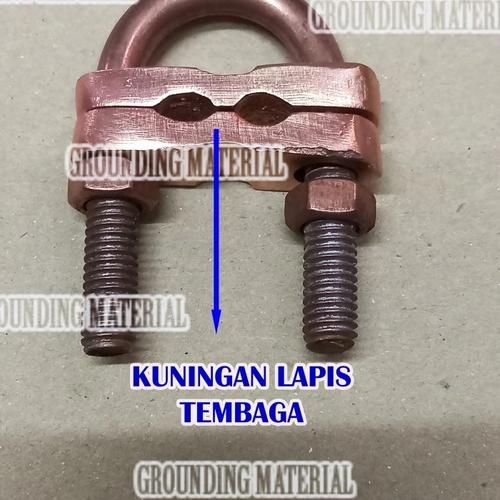Jual Clamp Grounding 2 way/Clamp U Bolt 2 Jalur/ Clamp Rod ke Kabel 2 ...