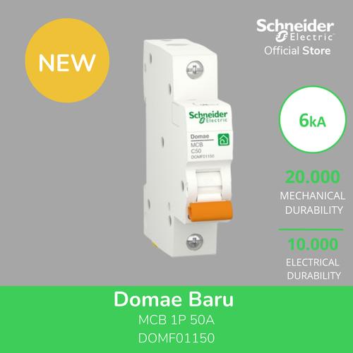 Jual MCB SCHNEIDER 50 AMPERE 1 PHASE TIPE DOMAE MCB SCHNEIDER 50A 1P - Kab. Tangerang - Cube ...