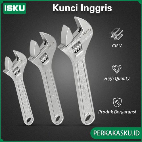 Jual ISKU Kunci Inggris Adjustable Wrench 8 Inch 10 Inch 12 Inch - 10 ...