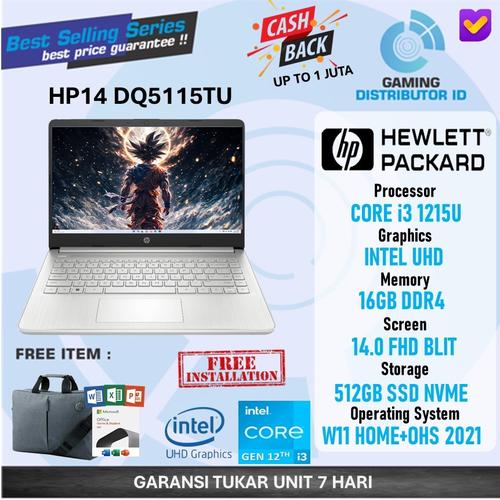 Promo Laptop Hp 14 Intel Core I3 1215 16GB 512GB Windows 11 Office 14 ...