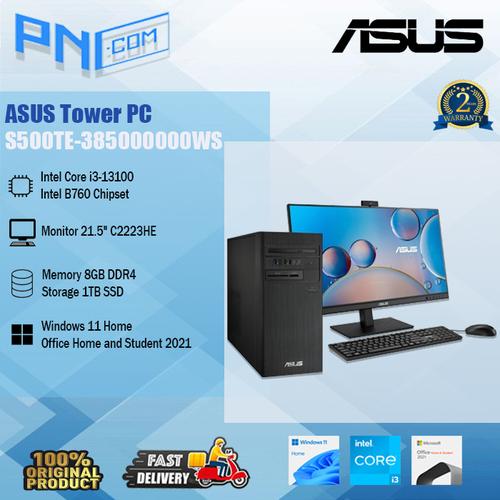 Jual ASUS Tower PC S500TE-385000000WS i3-13100 8GB 1TB SSD W11H + OHS ...