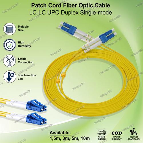 Jual Kabel Fiber Optic Patchcord Duplex LC-LC UPC Single Mode 1.5m, 3m, 5m, 10m - 3 meter ...