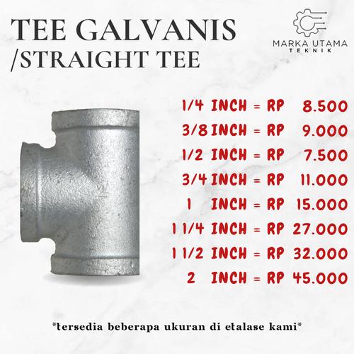 Jual Tee Galvanis Besi Drat Dalam Galvanize 1/4" 3/8" 1/2" 3/4" 1" 2 ...