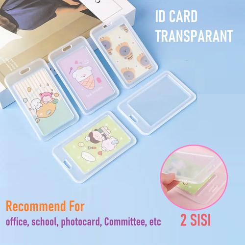 Jual (100 PCS) Tempat Kartu Transparant 2 Sisi / ID Card Case 2 sisi ...