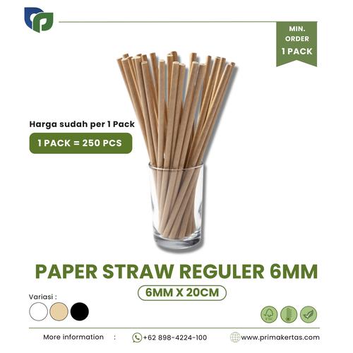 Jual PAPER STRAW REGULAR 6MM X 20CM SEDOTAN KERTAS REGULAR SIZE ...