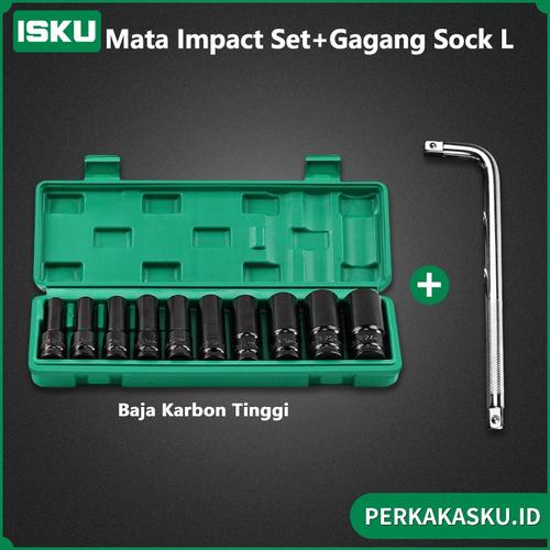 Promo ISKU Kunci Shock L Set 11PCS Mata Socket Extention Impact 10pcs ...