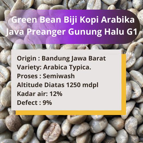 Promo Green Bean Biji Kopi Arabika Java Preanger Gunung Halu G1 1 Kg ...