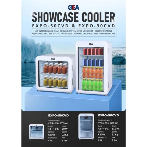 Promo GEA EXPO50CVD Mini Showcase 45 Liter 90 Watt Display Chiller ...