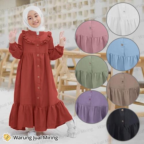 Jual Murmer Baju Gamis Anak Perempuan Crinkle Muslim Korean Style Putih ...