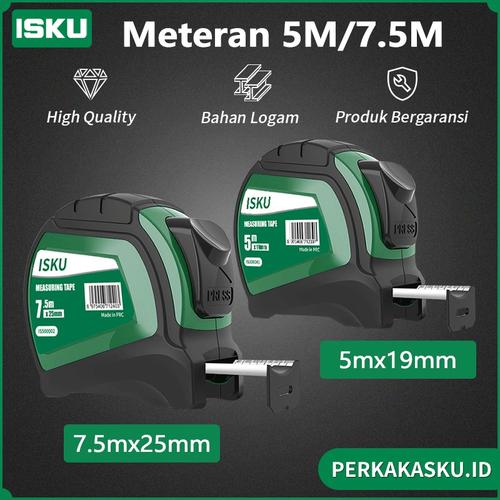 Promo ISKU Tape Measure Meteran Bahan Karet Case ABS Measuring Tape ...