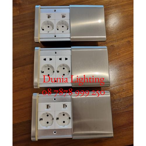 Jual Stop kontak meja lantai stop stop data telepon floor socket geser ...