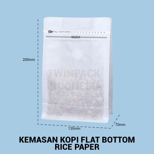Jual Kemasan Kopi 200 - 250 Gram Rice Paper Flat Bottom Packaging Kopi - Non Valve - Kota ...