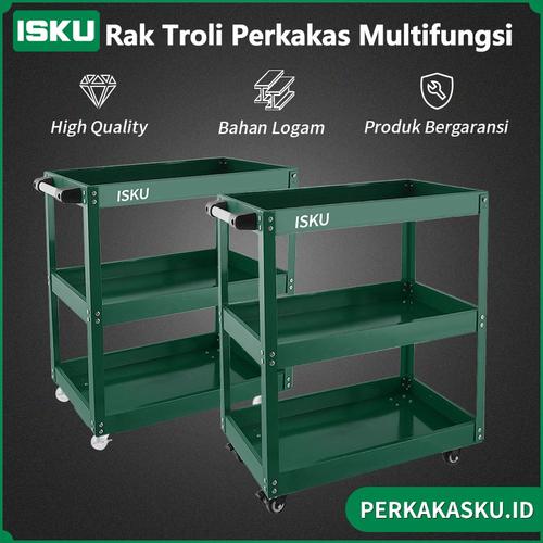 Promo ISKU Troli Bengkel 3 Susun Trolley Trolly Besi Rak Tools Meja ...