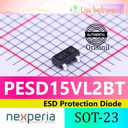 Jual PESD15VL2BT Double Bidirectional ESD Protection Diode V6 V6t SOT ...