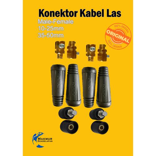 Jual Konektor Kabel Las/Connector welding male-female 10-25mm/35-50mm ...