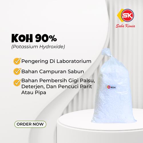 Jual KOH 90% / UNID flakes / Potassium Hydroxide 1 Kg - Kota Surabaya - Saba Kimia Surabaya ...