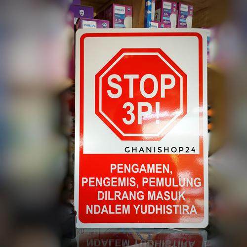 Jual Plang Rambu Stop Dilarang Pengamen Masuk Aluminium Plat - Kab ...
