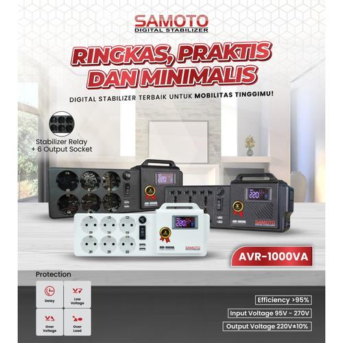 Jual AVR1000G Stabilizer Relay SAMOTO 1000VA Germany Socket Colokan Stop Kontak AVR Stabilizer ...