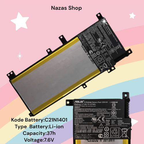 Jual Battery Baterai Asus X454 X454Y X454YA X454W X454WA X454L C21N1401 ...