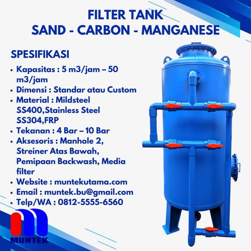 Jual Harga Sand Filter Tank 40m3/ jam 50m3/ jam 60m3/ jam 80m3/ jam ...