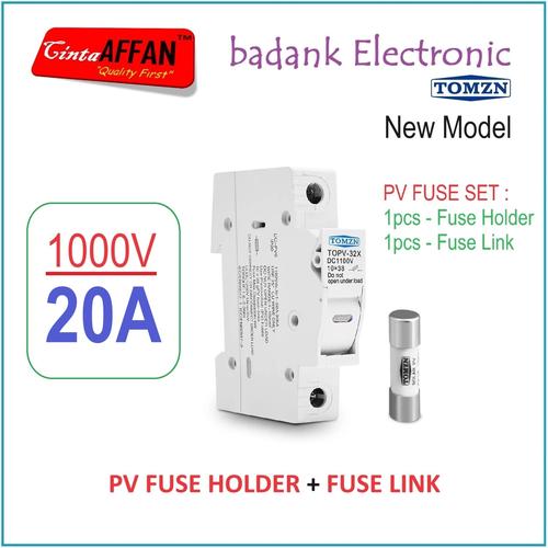 Jual [20A] Solar PV Fuse Holder DC 1000V with Fuses 20A Solar Panel ...