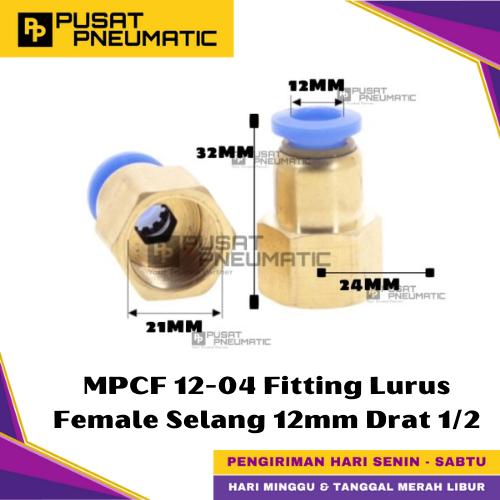 Jual MPCF 12-04 One Touch Female Thread Straight Fitting Slip Lock Socket Push In Connector ...