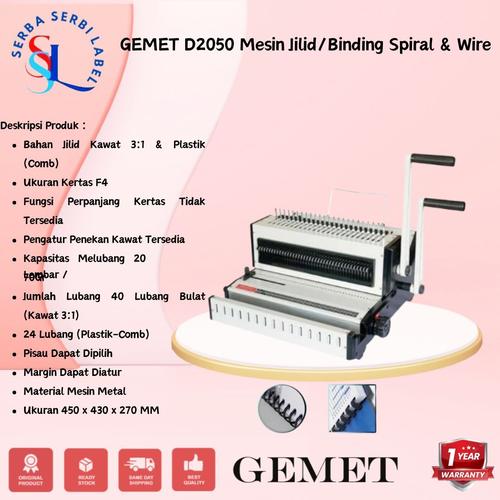 Jual GEMET D2050 Mesin Jilid/Binding Spiral & Wire GEMET D-2050 Mesin ...