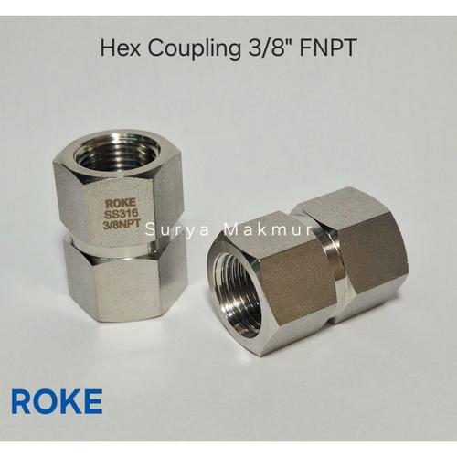 Jual Hex Coupling 3/8 inch SS 316 Brand Roke - Jakarta Barat ...