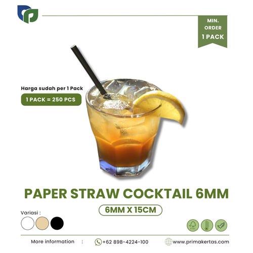Jual PAPER STRAW COCKTAIL 6MM X 15CM SEDOTAN KERTAS COCKTAIL ...