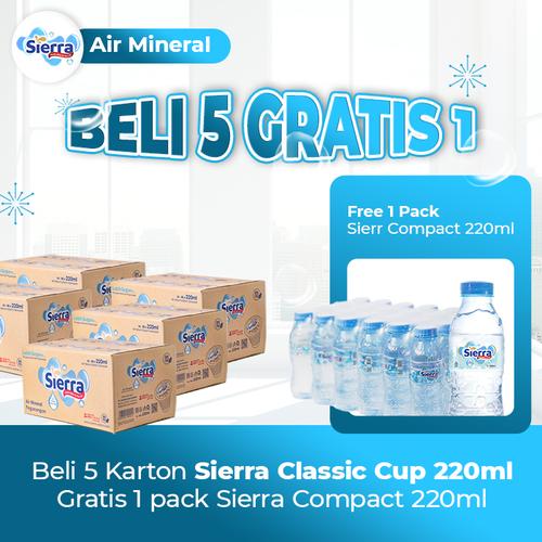 Jual Sierra Classic Cup 220ml (5 Karton Gratis 1 Pack Sierra Compact ...