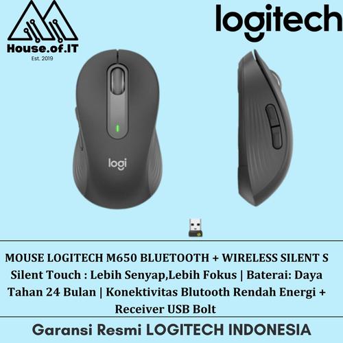 Jual Logitech Signature M650 Mouse Wireless Bluetooth Silent Full Size ...