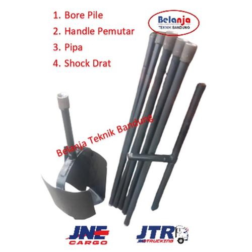 Promo Paket Komplit 1 Set Mata Bor Pile Manual 30cm - Pipa dan Handle ...