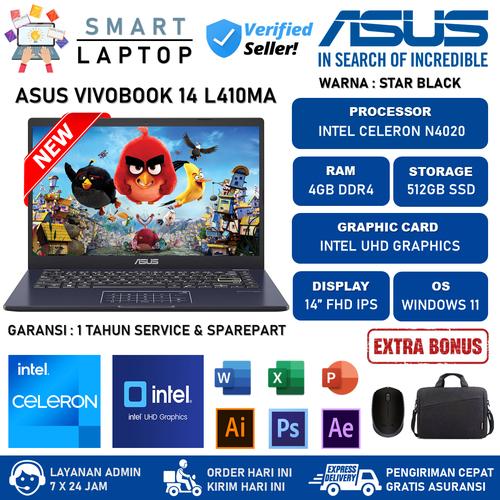 Jual Laptop Asus Vivobook 14 L410MA Intel Celeron N4020 4GB 512GB SSD ...