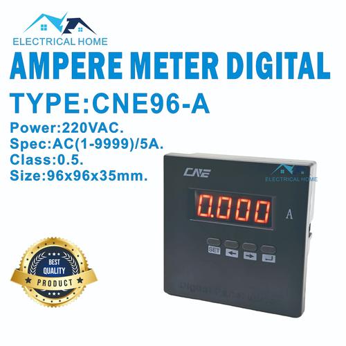 Jual Ampere Meter Digital 96x96mm 1 Phase Current Meter 1 Baris ...