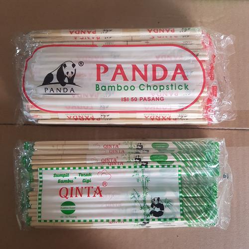 Jual Sumpit Bambu Panda + Tusuk Gigi /Bamboo Chopstick ,1pack isi 50 ...