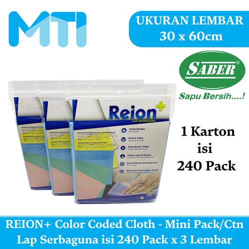 Jual REION+ Lap Serbaguna Color Coded Cloth perKarton isi 240 Pack x 3 ...
