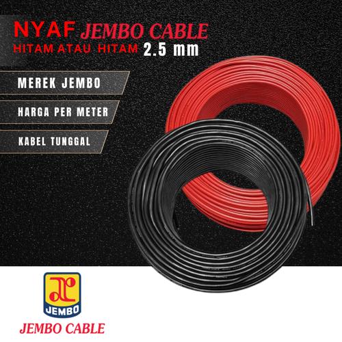 Jual JEMBO kabel panel surya kabel aki tunggal KABEL NYAF HITAM 2.5MM harga per meter MERAH ATAU ...