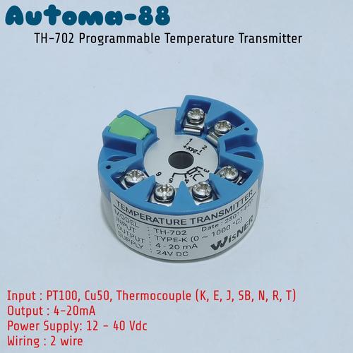Jual Programmable Temperature Transmitter 4-20mA 24V DC PT100 Type-K-T ...