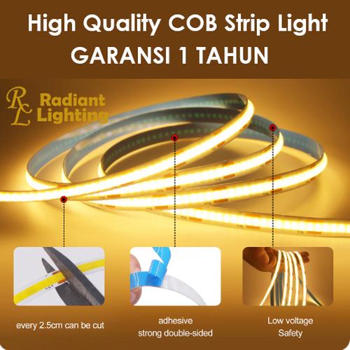 Promo Lampu DOTLESS COB LED Strip Light 12 Volt 1 Roll=5 Meter - 3000K ...