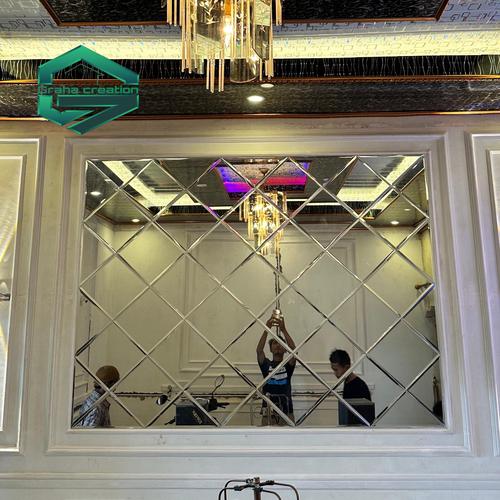 Jual CUSTOM kaca cermin bevel dinding moulding tebal kaca 5mm - 100x120 ...